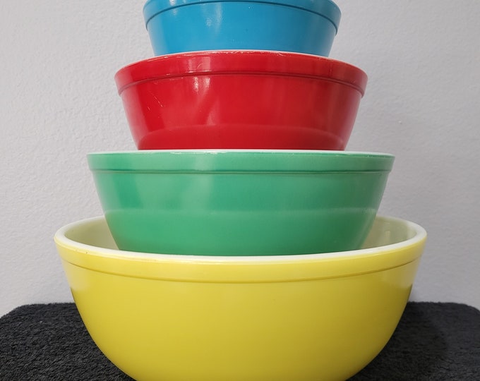 Pyrex Primary Mixing Bowl Set - Etsy