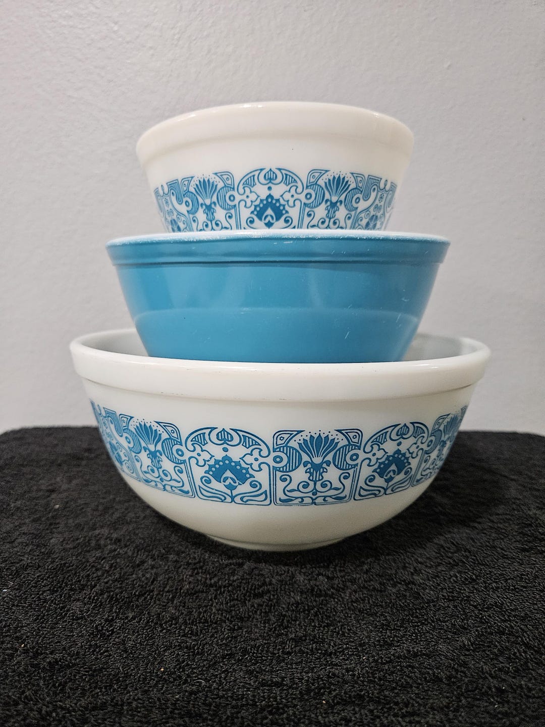 Pyrex Horizon Blue Mixing Bowl Set - Etsy