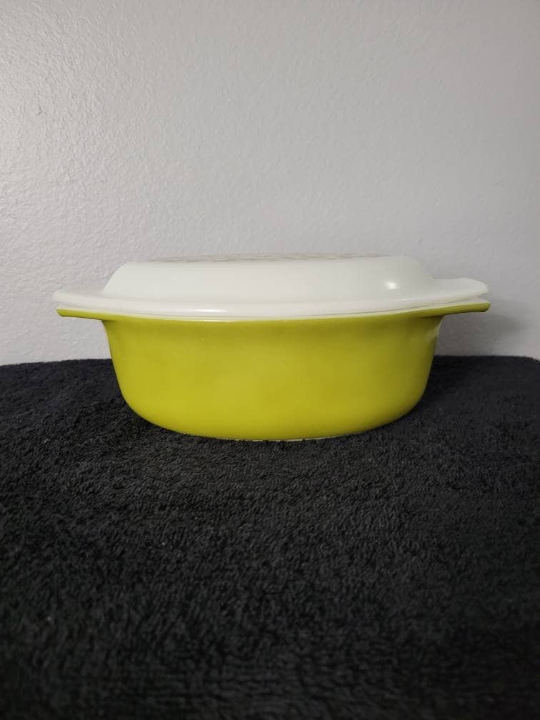 Pyrex Verde 043 Oval Casserole Dish W/ Opal Olive Lid - Etsy