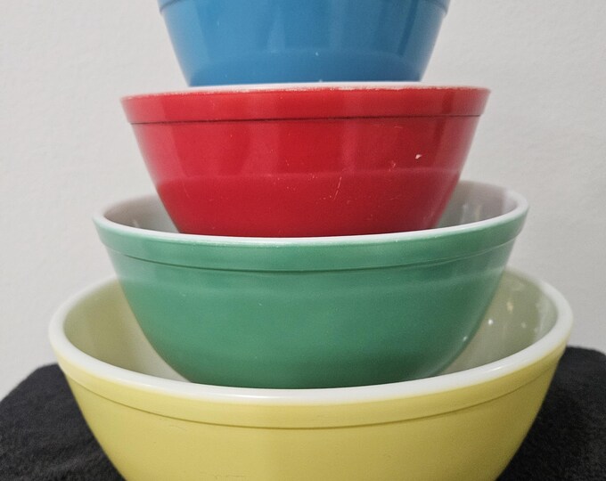 Pyrex Primary Mixing Bowl Set - Etsy