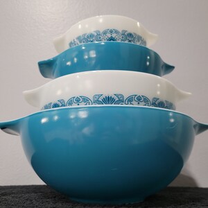 Pyrex Horizon Blue Cinderella Mixing Bowl Set - Etsy