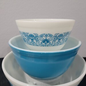 Pyrex Horizon Blue Mixing Bowl Set - Etsy