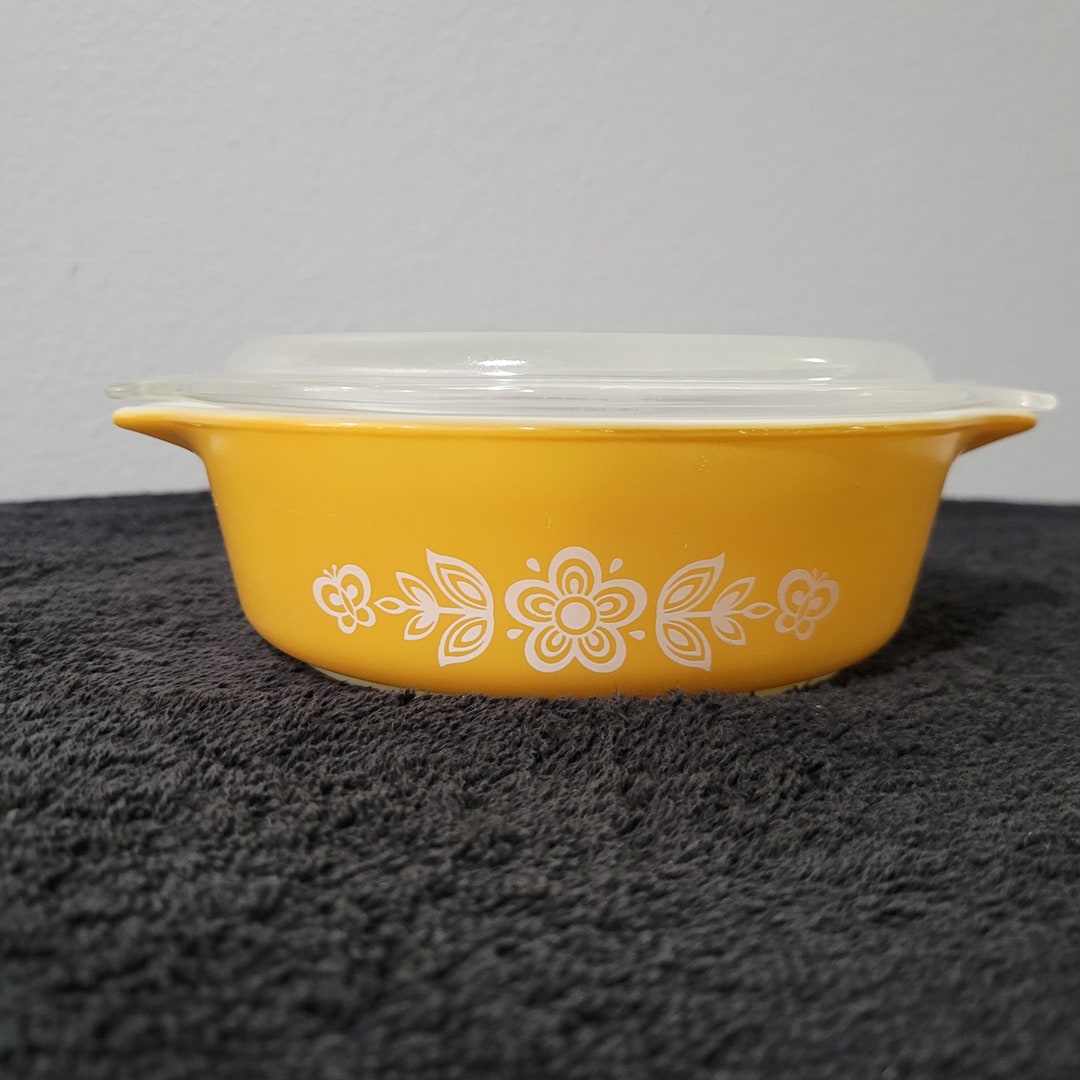 Pyrex Butterfly Gold 471 Round Casserole Dish - Etsy