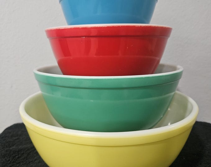 Pyrex Primary Mixing Bowl Set - Etsy