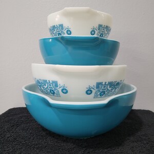 Pyrex Horizon Blue Cinderella Mixing Bowl Set - Etsy
