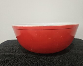 Vintage Pyrex Red Hostess Bowl, MCM, Pyrex Glass Square Bowl, Cottage ...