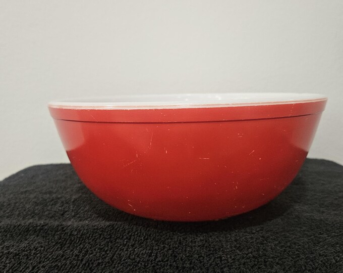 Vintage Pyrex Red Hostess Bowl, MCM, Pyrex Glass Square Bowl, Cottage ...
