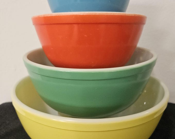 Pyrex Early Primary Mixing Bowl Set - Etsy