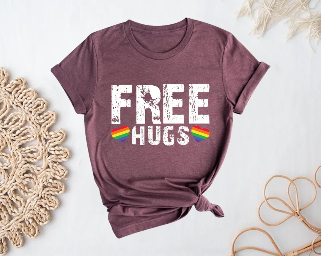 Hug Shirt, Free Hug Shirt, Hug Tee, Colored Hug Shirts, LGBT Hug Shirt ...