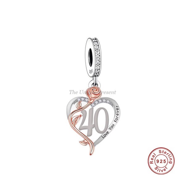 Pandora 40th Birthday Charm - Etsy UK