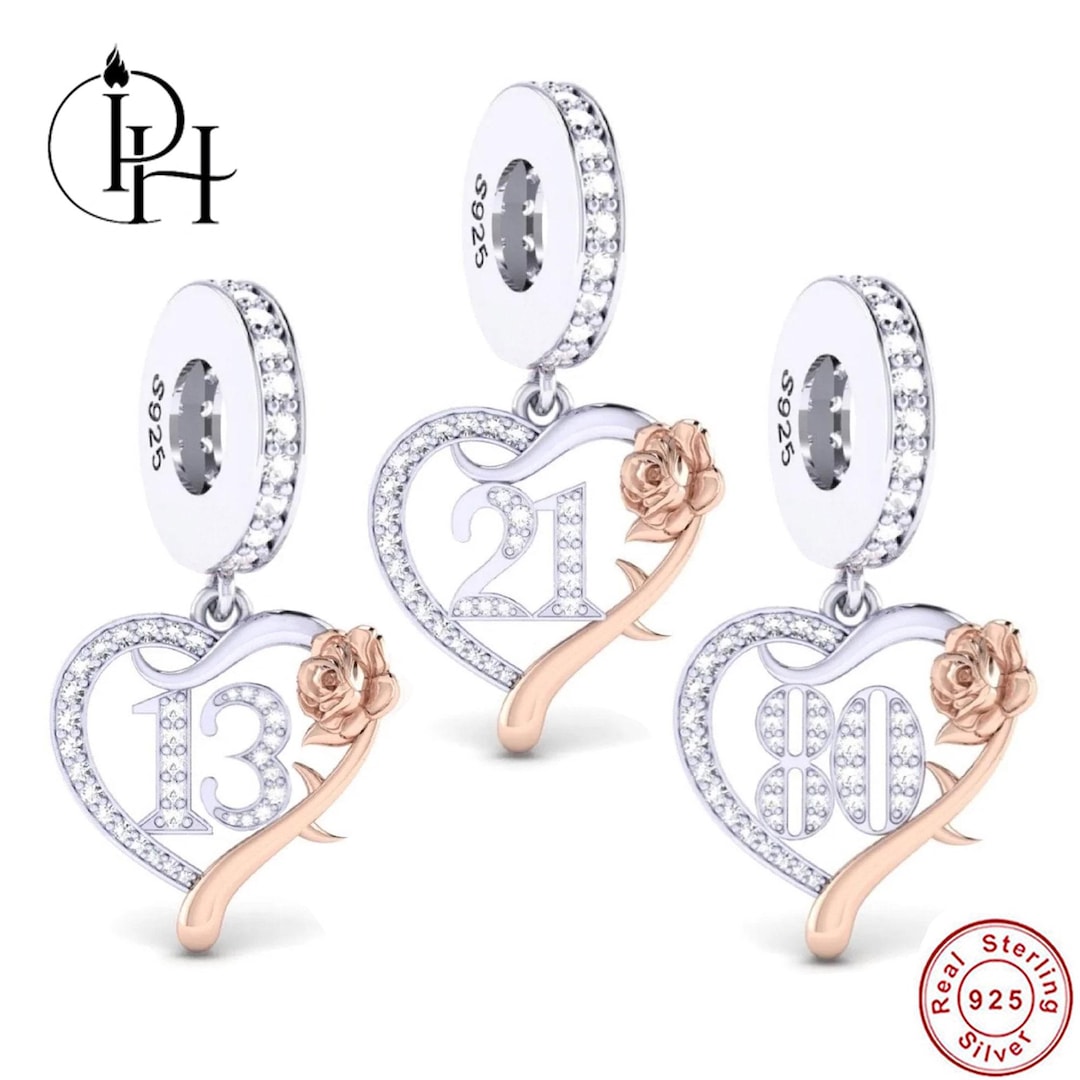 Silver Charm 13th 16th 18th Birthday 21st 30th 40th 50th 60th 70th 80th ...