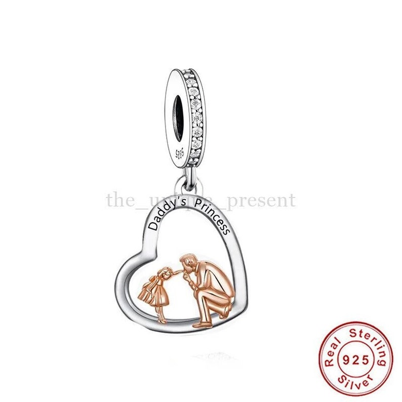 Pandora Fitting Dad & Daughter Charm Genuine Silver Princess Dangle ...