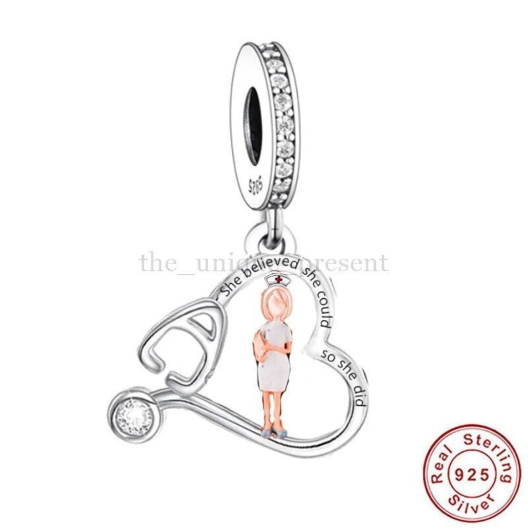 Pandora Fitting Nurse Charm 925 Silver Doctor Graduation Genuine Dangle NHS Bracelet Present - Etsy