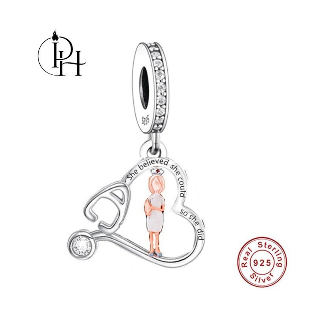 Pandora Fitting Nurse Charm 925 Silver Doctor Graduation Dangle NHS ...