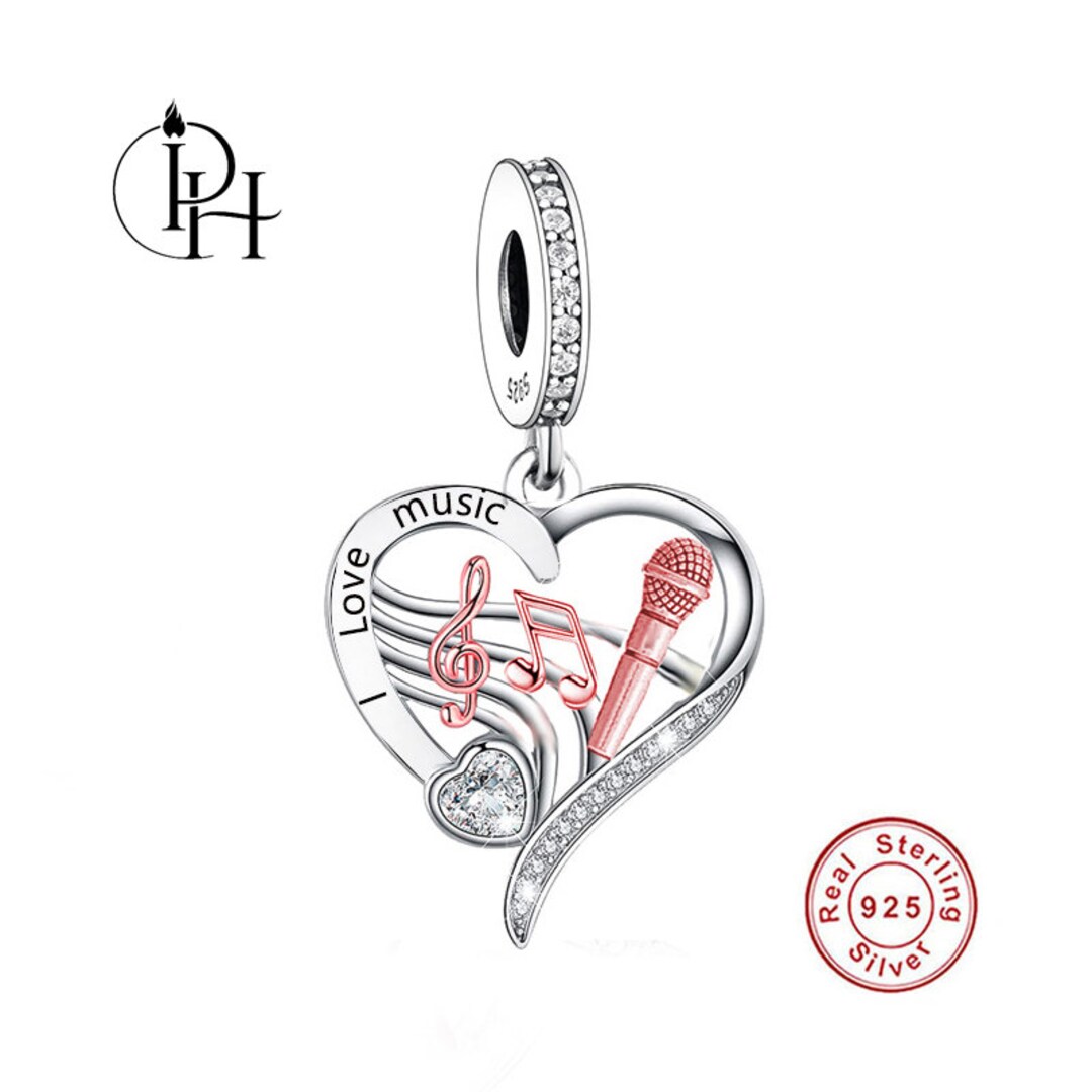 Pandora Fitting Singer Music Charm 925 Silver Piano Guitar Microphone ...