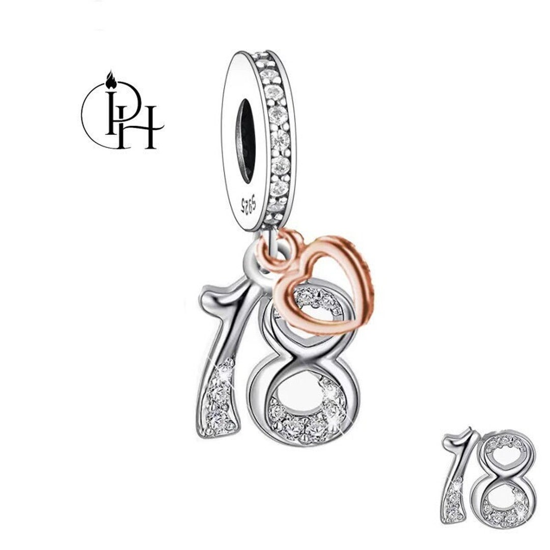Pandora Fitting 18th Birthday Charm Genuine 925 Silver & Rose Gold ...