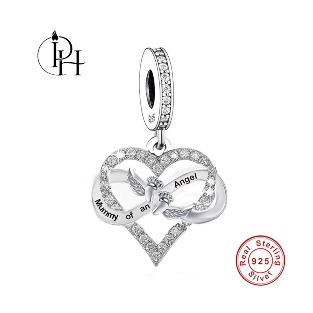 Mummy of an Angel Loss Charm Pandora Fitting Memorial Baby Feet Infant ...