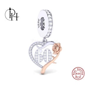 60th Birthday Charm Pandora Fitting 925 Sterling Silver & Rose Gold Mum ...