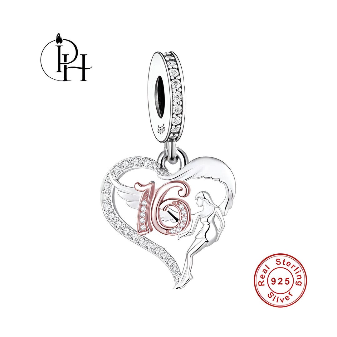 16th Birthday Charm Pandora Fitting Genuine Angel 925 Silver Bracelet ...