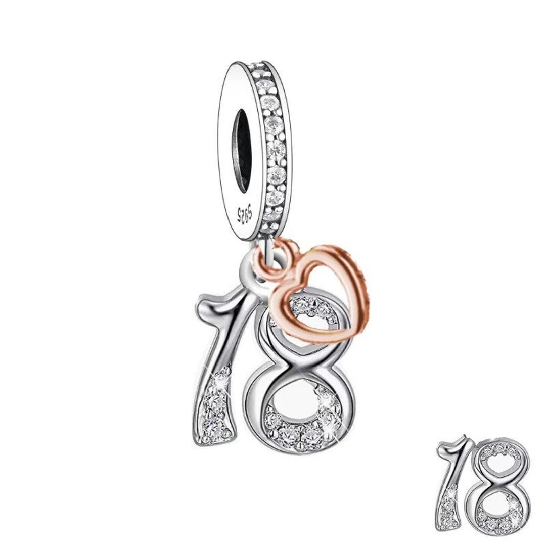 Pandora Passend 18th Birthday Charm Charm Echtsilber 925 & Rosegold ...