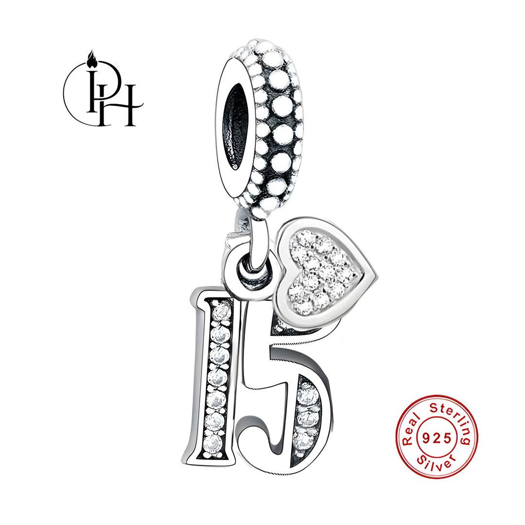 15th Birthday Charm, Pandora Fitting Genuine 925 Silver Heart Gift for ...