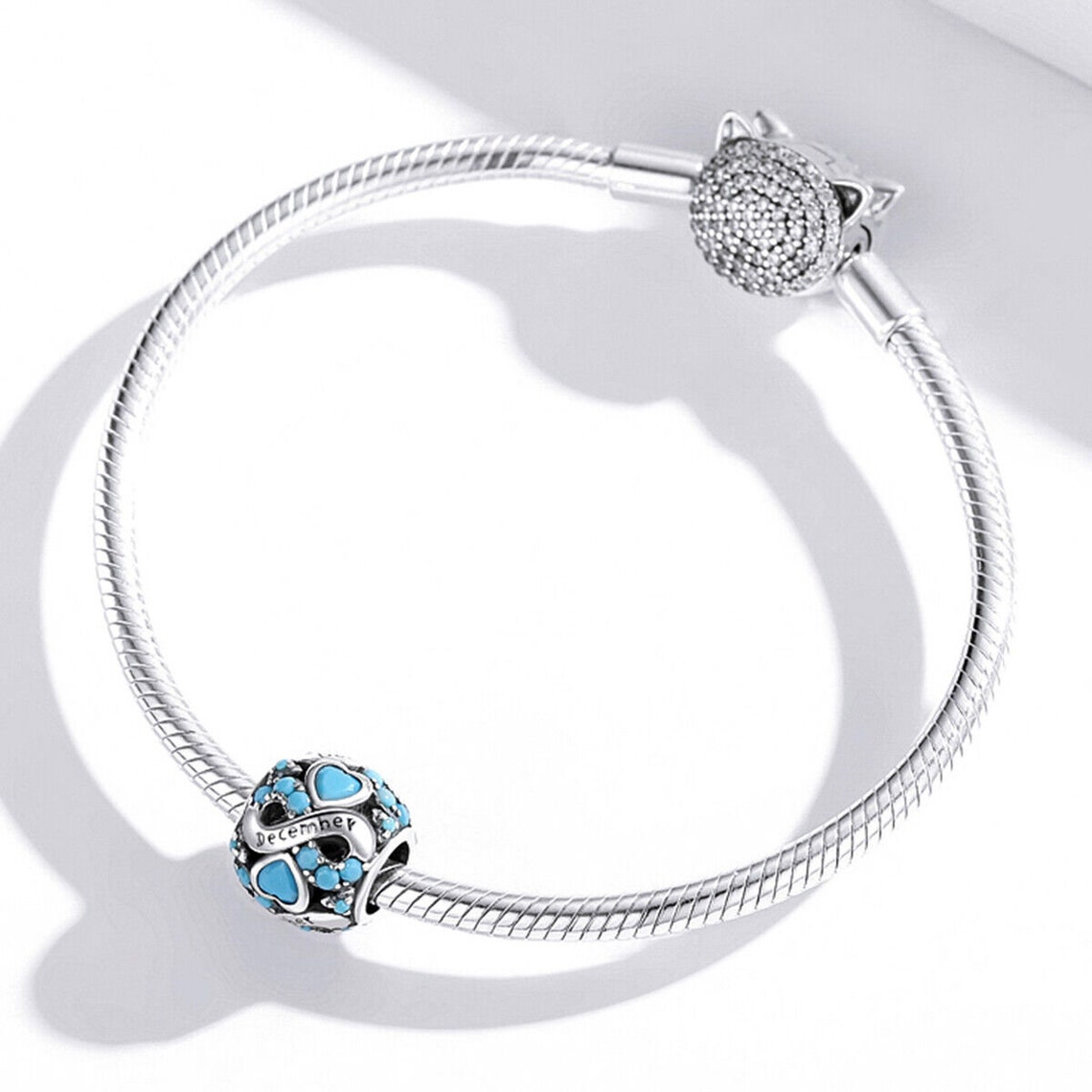 December Birthstone Charm Pandora Fitting Birthday Gift, Birth Month ...