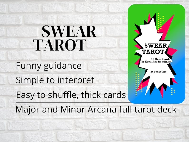 Swear Tarot Oracle Deck - 78 Cuss Card Quotes Based on Rider Waite ...
