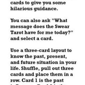 Swear Tarot Oracle Deck - 78 Cuss Card Quotes Based on Rider Waite ...