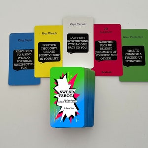 Swear Tarot Oracle Deck 78 Cuss Card Quotes Based on Rider Waite Tarot ...