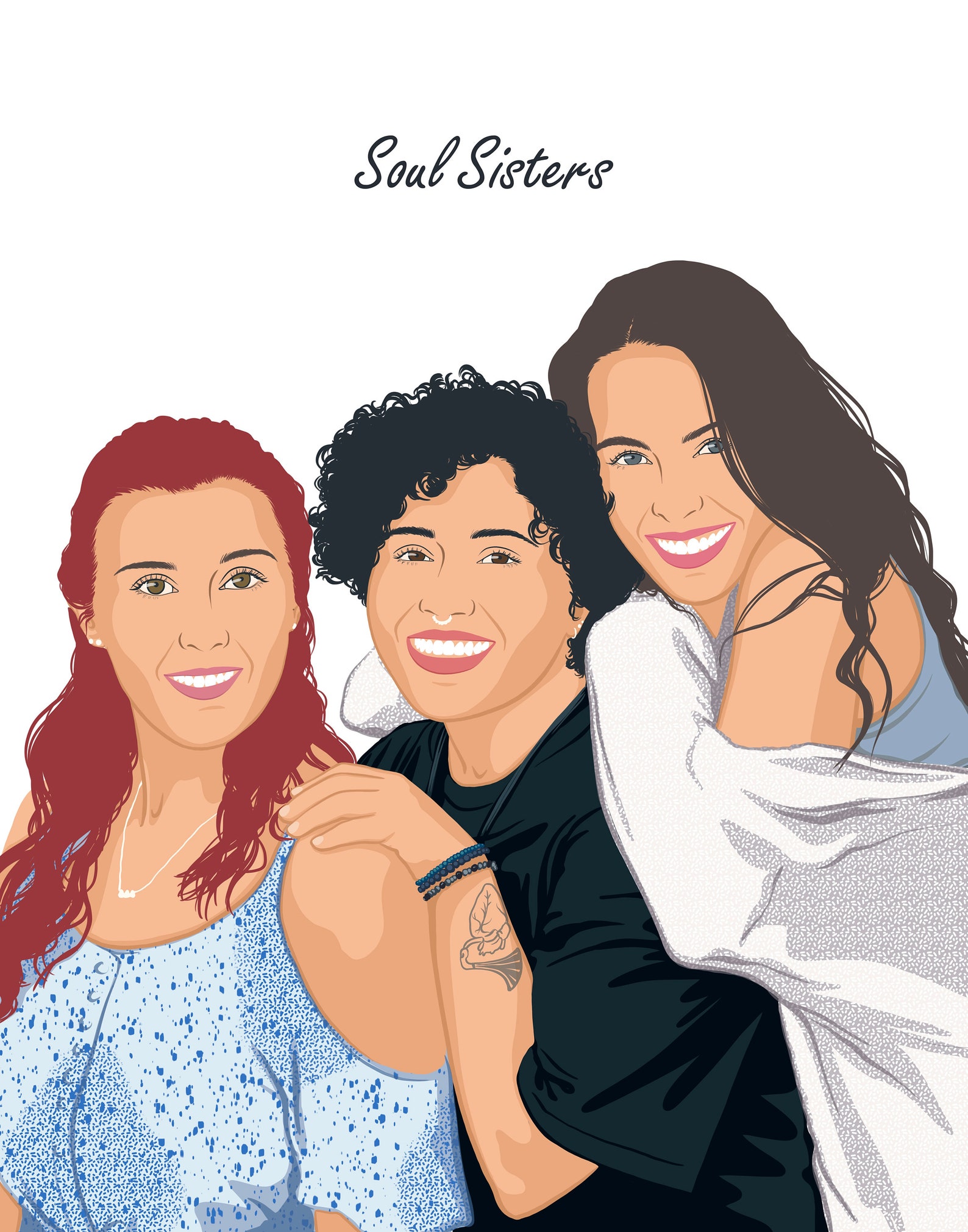 Best Friend Portrait From Photo Hand Drawn Portrait for - Etsy