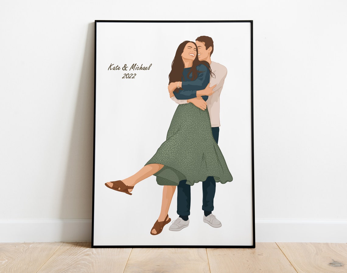 Best Friend Portrait From Photo Hand Drawn Portrait for - Etsy