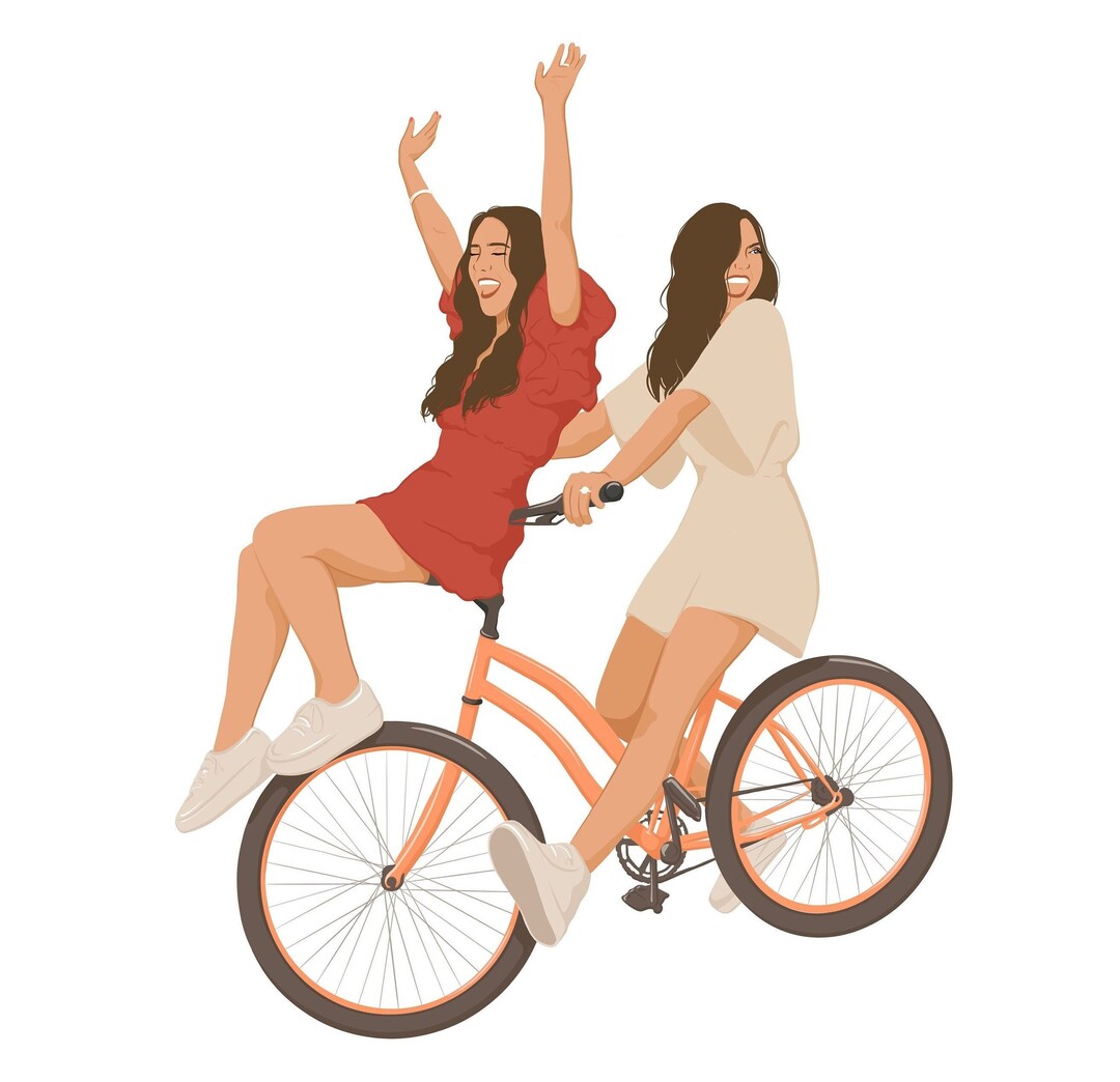 Best Friend Portrait From Photo, Hand Drawn Portrait for Friends ...