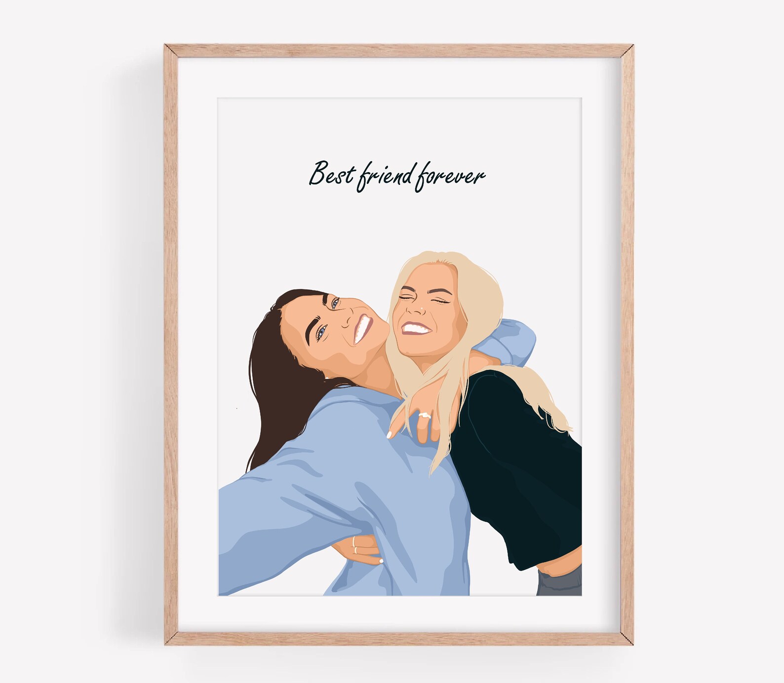 Best Friend Portrait From Photo Hand Drawn Portrait for - Etsy