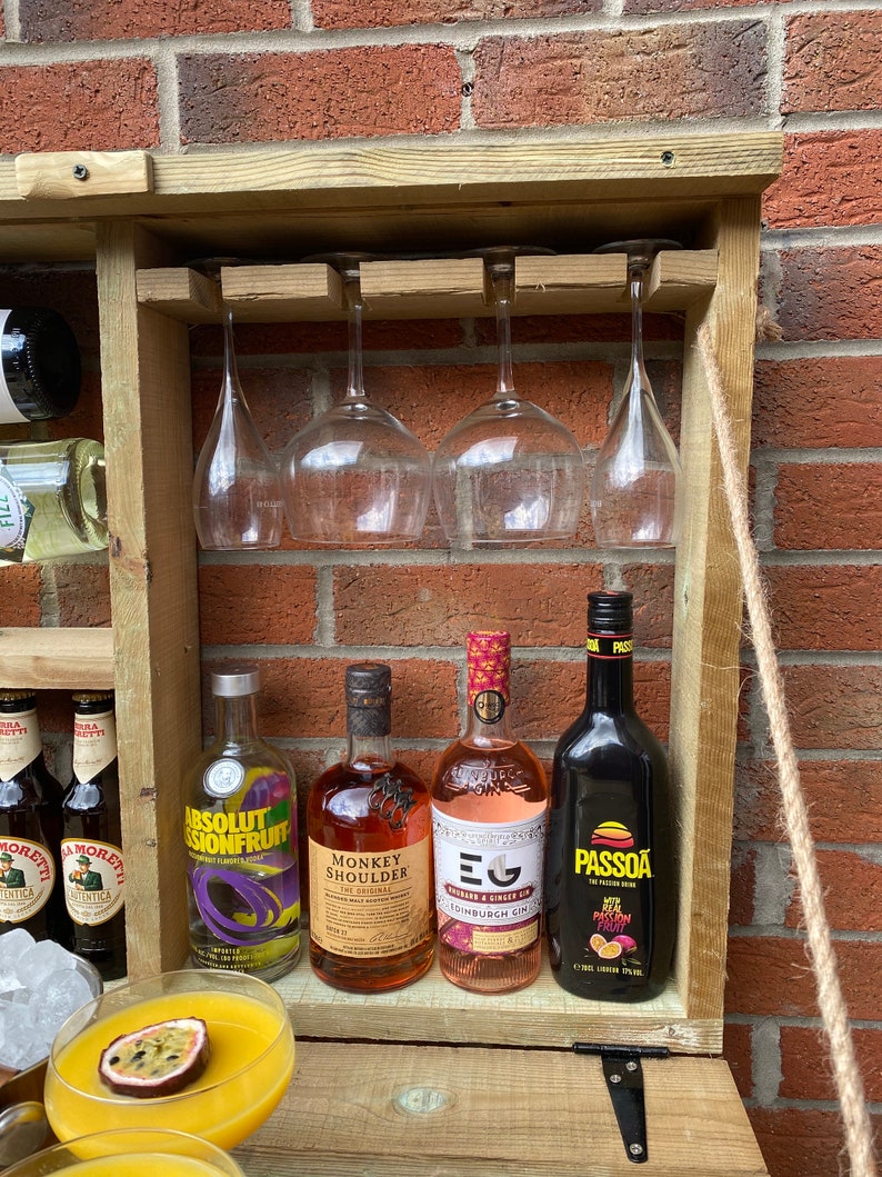 Garden Wall Rutic Gin Beer Fence Folding Bar Wooden Timber - Etsy UK