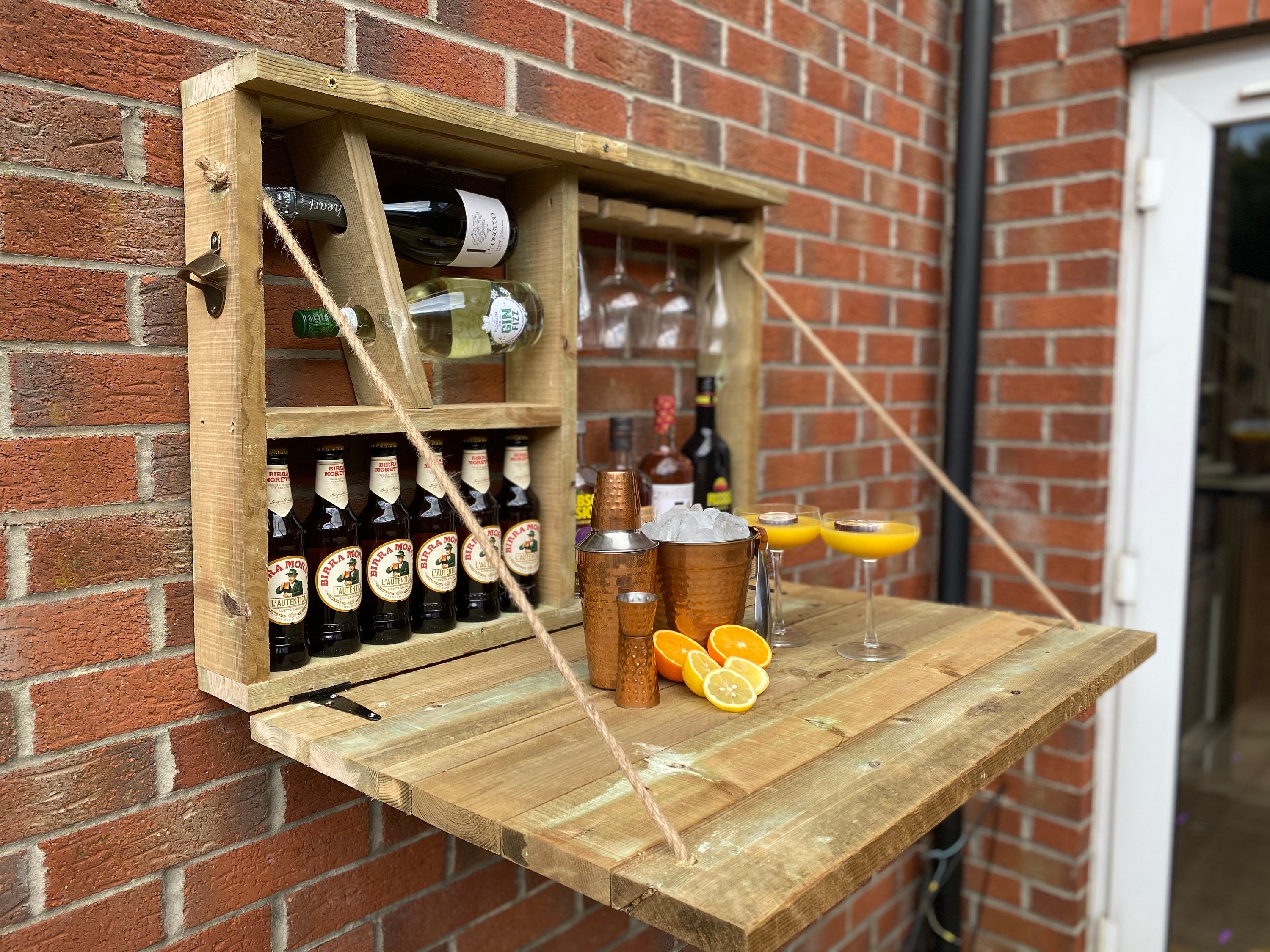 Garden Wall Rutic Gin Beer Fence Folding Bar Wooden Timber - Etsy UK