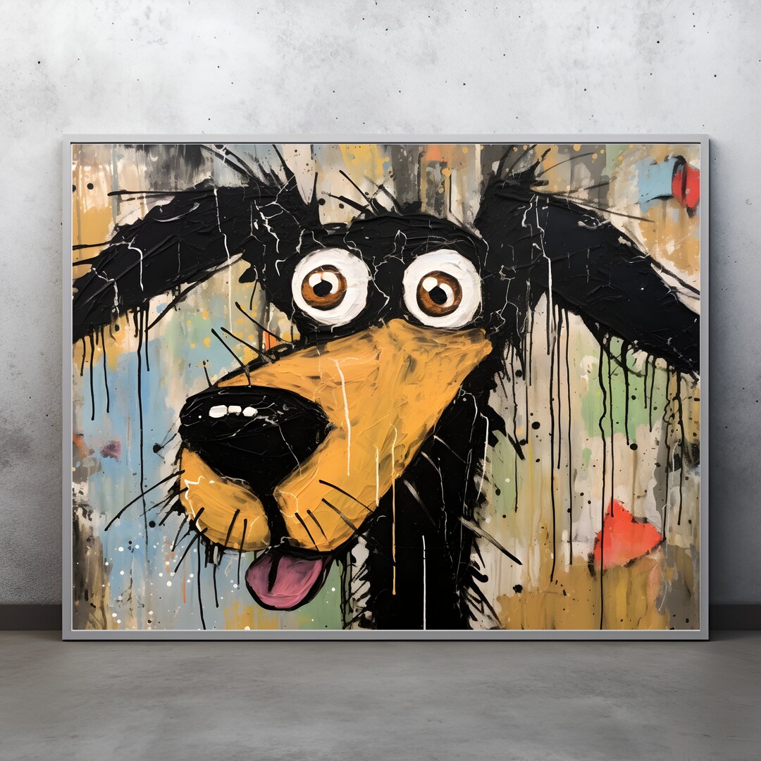 Dog in Neo-expressionism Style Art Print Posters Digitally Printable ...