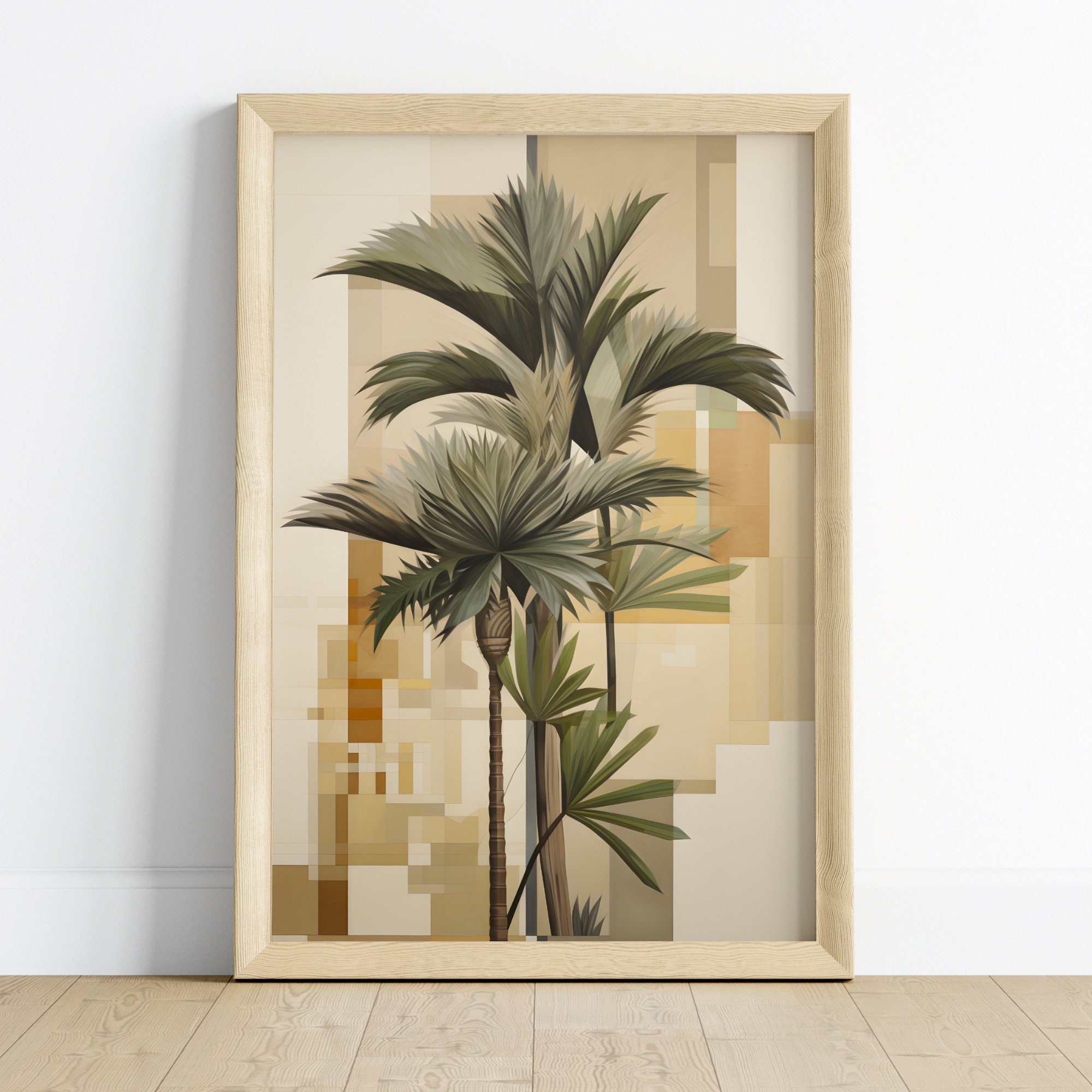 Palm Tree in Boho Style Cubism Art Print Posters - Etsy