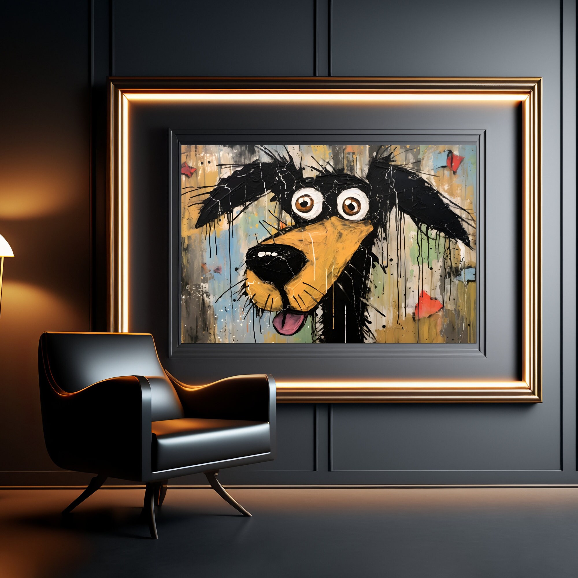 Dog in Neo-expressionism Style Art Print Posters Digitally Printable ...