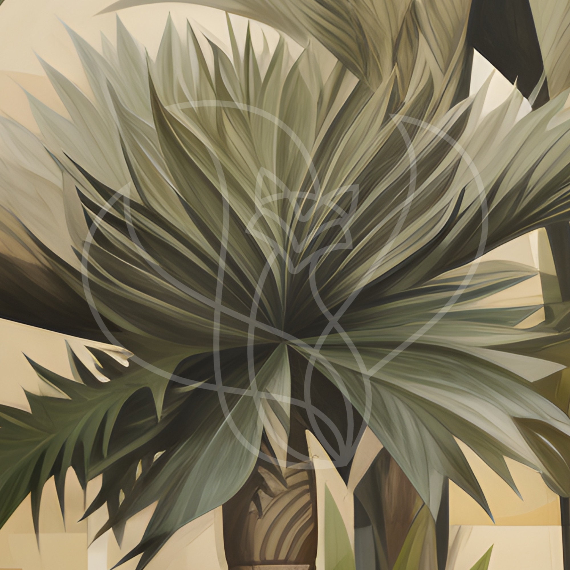 Palm Tree in Boho Style Cubism Art Print Posters - Etsy