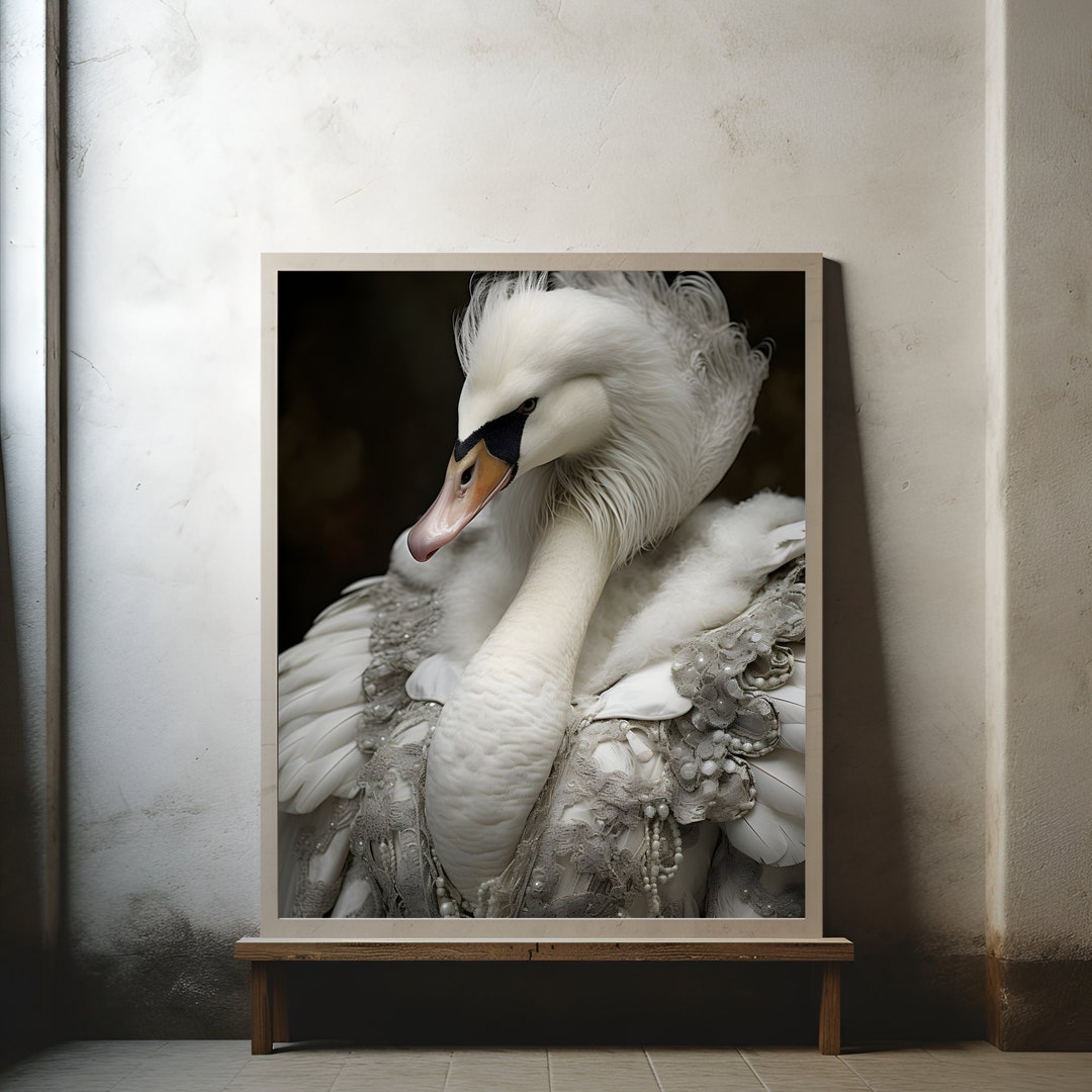 Swan Renaissance Portrait Art Print Posters Digital - Etsy