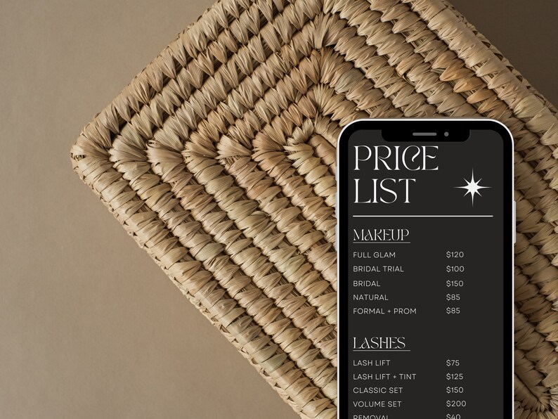 Electronic Price List Template Instagram Price List Editable - Etsy