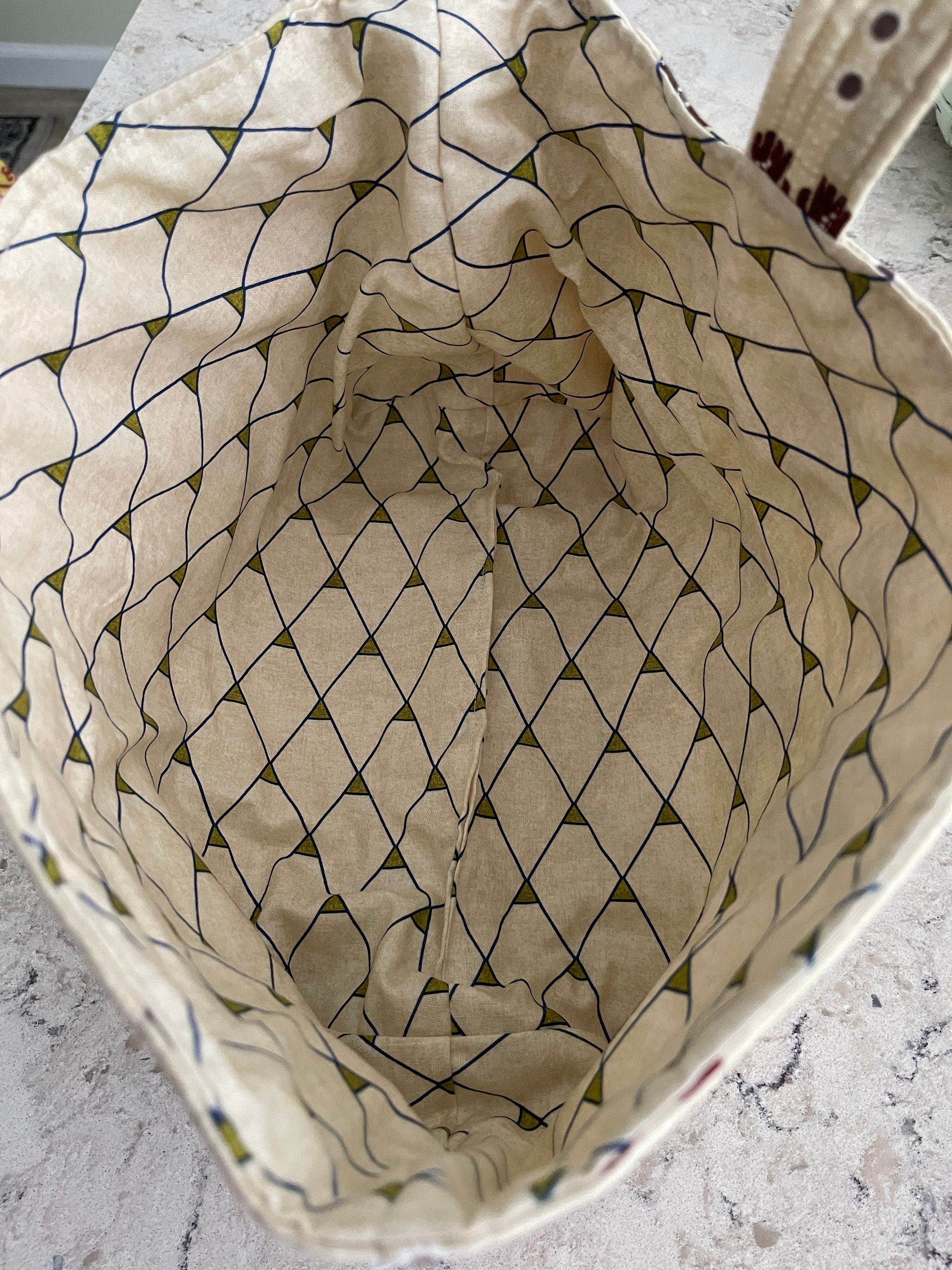 Bucket Tote Quilted, Handmade of 100% Cotton Outer, Perfect for Use as ...