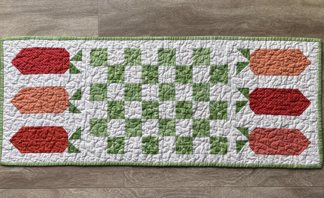 Handmade Carrot Table Runner: Spring Cotton Centerpiece (13.5x34 Inches ...