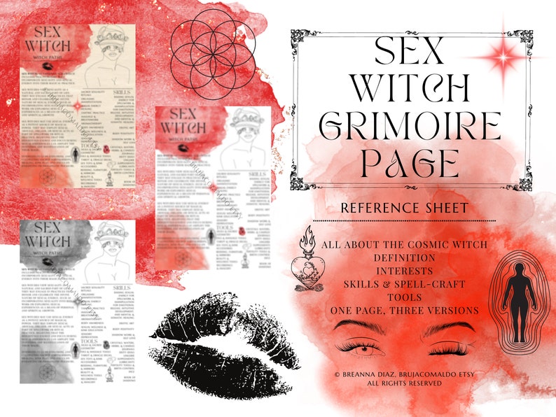 The Sex Witch Path Grimoire Page Printable BOS Page, Witchcraft Paths, Types of Witches Book of ...