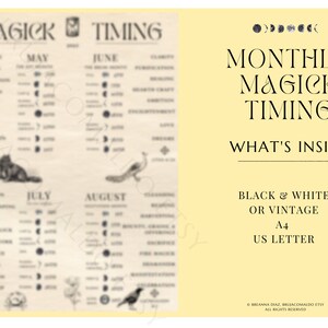 Magick Timing MONTHS Correspondence Cheat Sheet for Ultimate - Etsy