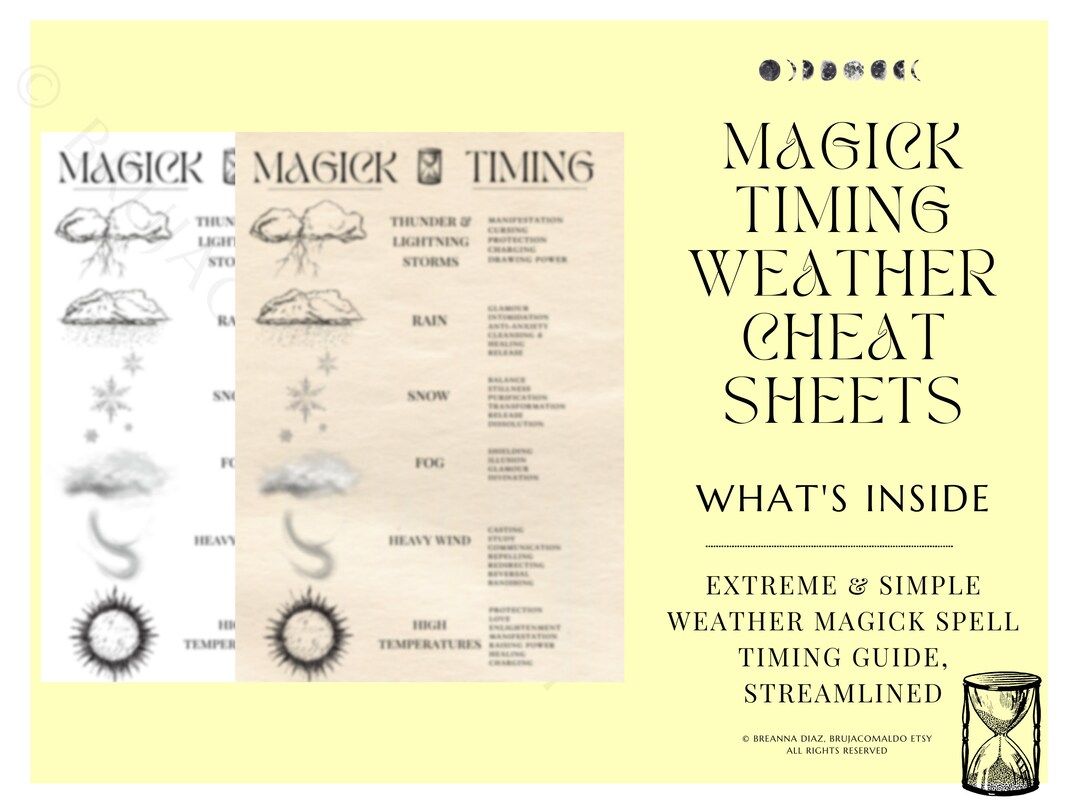 Magick Timing WEATHER Pack Magick Correspondence Cheat Sheet for ...