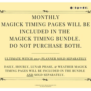 Magick Timing MONTHS Correspondence Cheat Sheet for Ultimate - Etsy