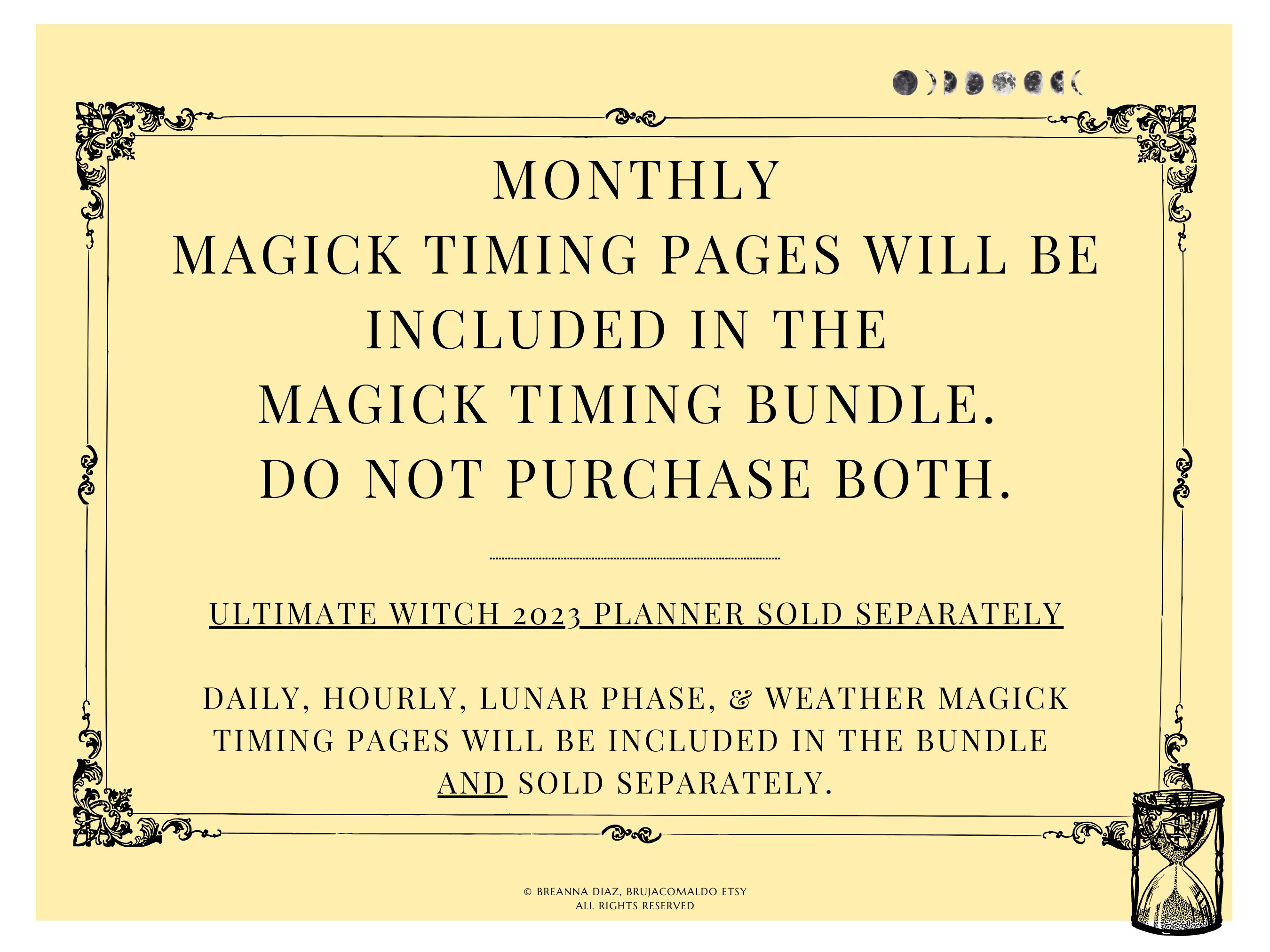 Magick Timing MONTHS Correspondence Cheat Sheet for Ultimate - Etsy