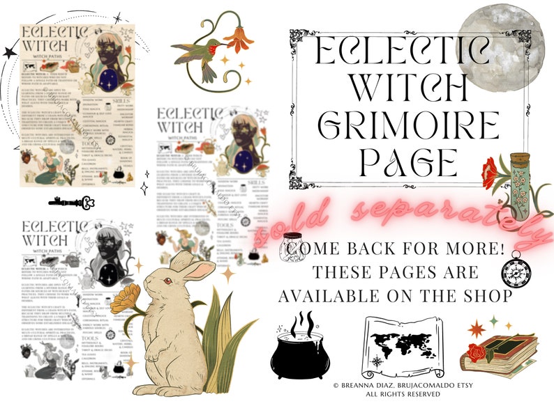 The Cosmic Witch Path Grimoire Page Printable BOS Page - Etsy