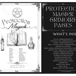 Protection Magic Book of Shadows Grimoire Pages | Witchcraft Printables ...